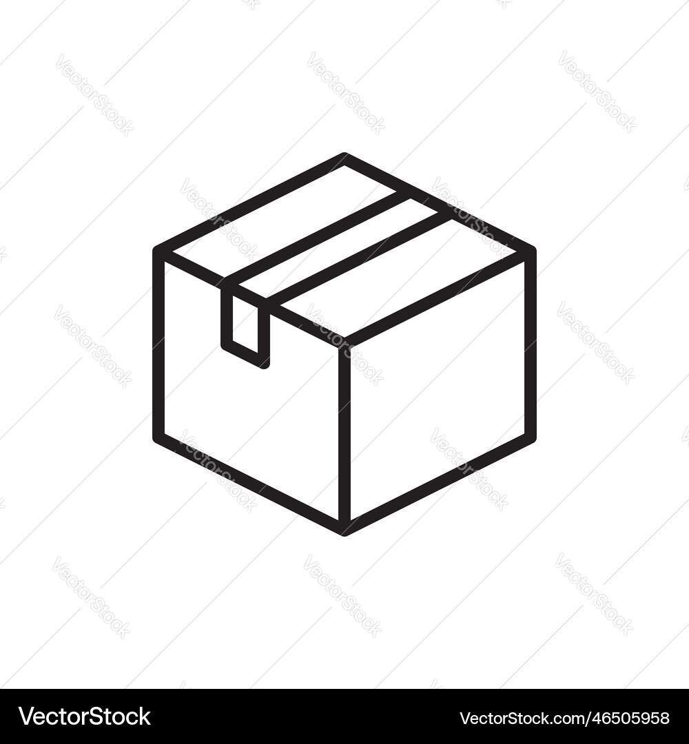 Box Icon In Flat Style Delivery On White Isolated Vector Image
