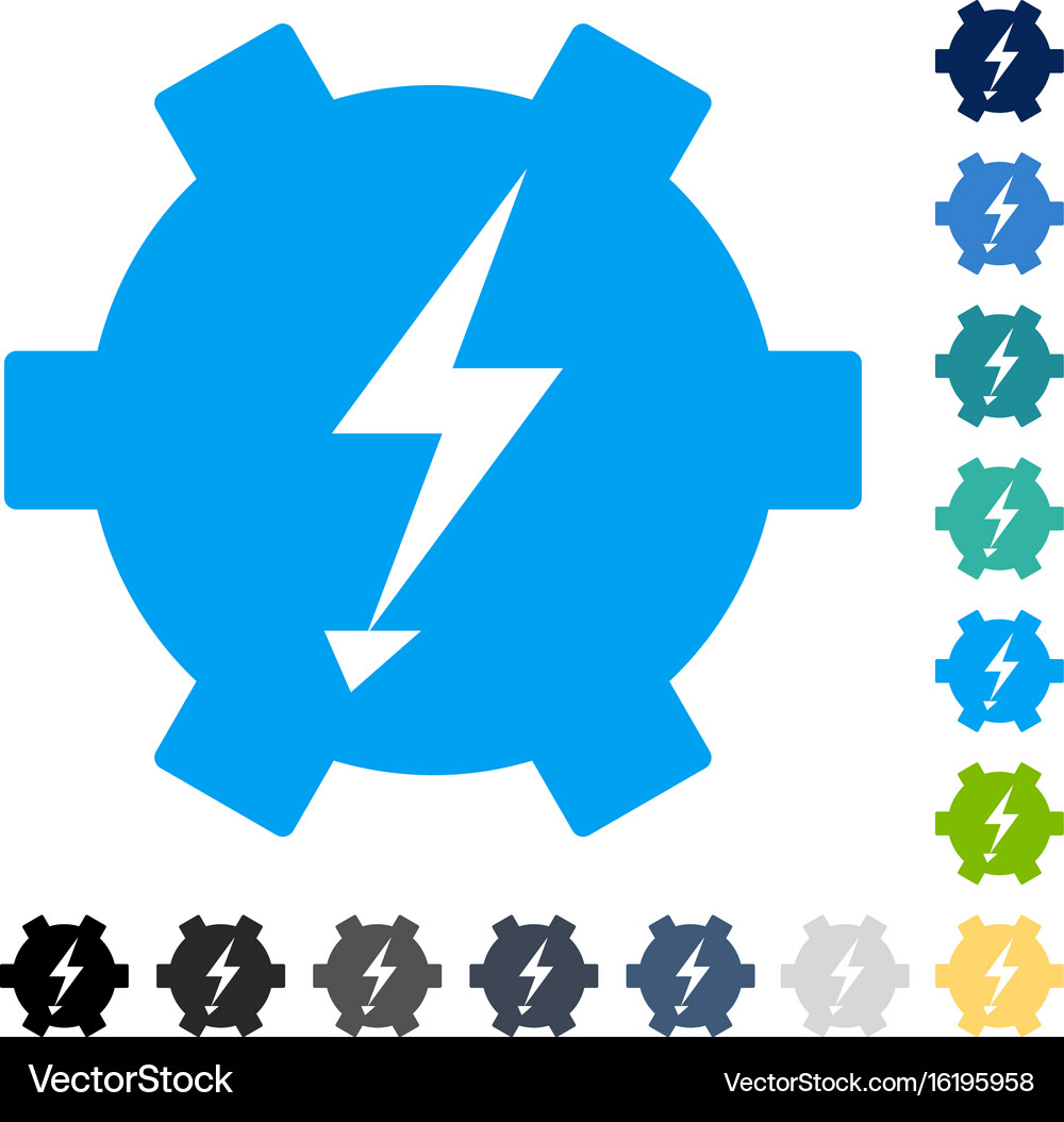 Electric power gear icon Royalty Free Vector Image