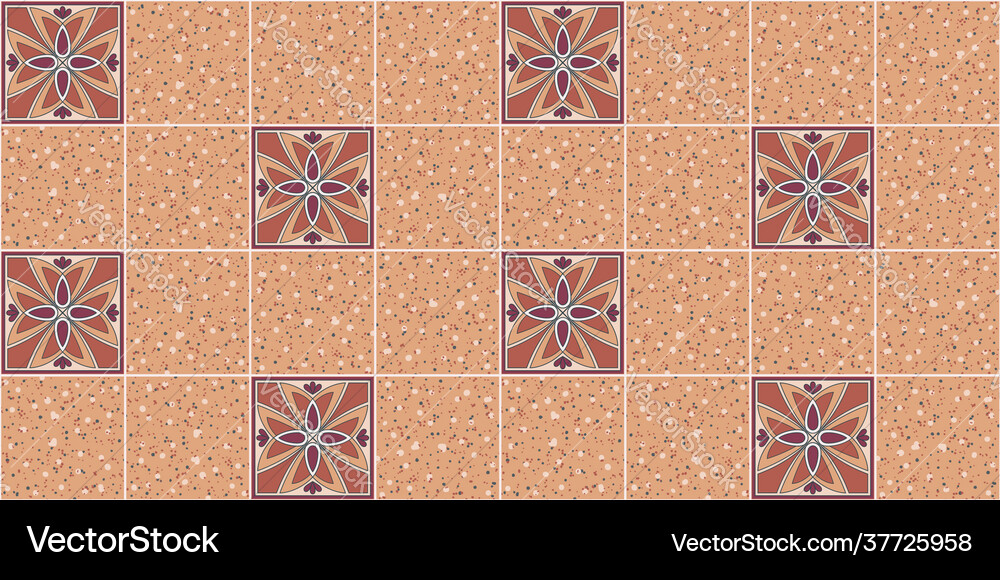 Geometric background square tiles with an ethnic Vector Image