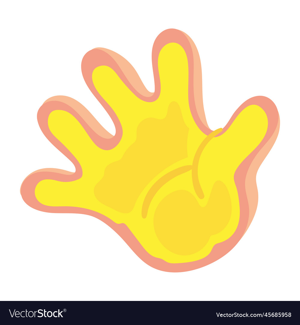Hand with yellow paint Royalty Free Vector Image