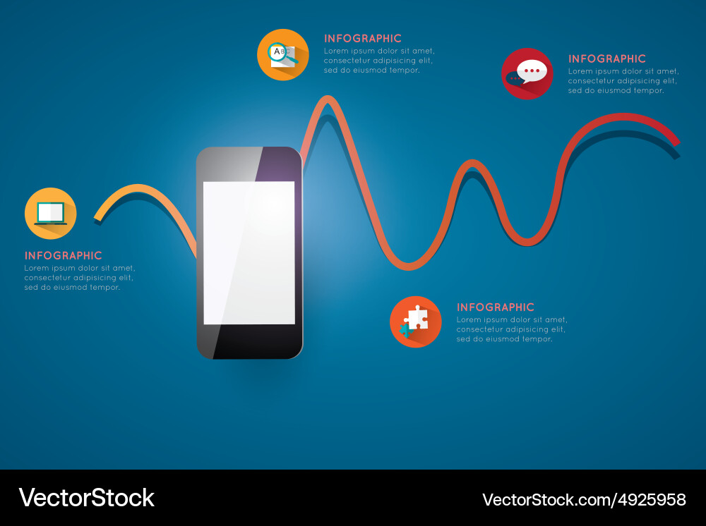 Infographic smart phone design icons text concept Vector Image
