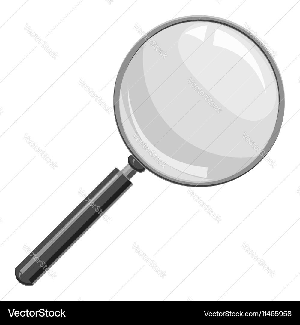 Magnifier icon gray monochrome style Royalty Free Vector