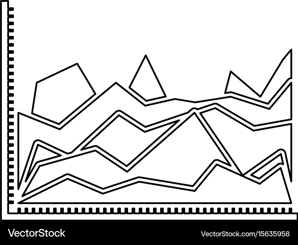Monochrome silhouette of statistical graphs Vector Image