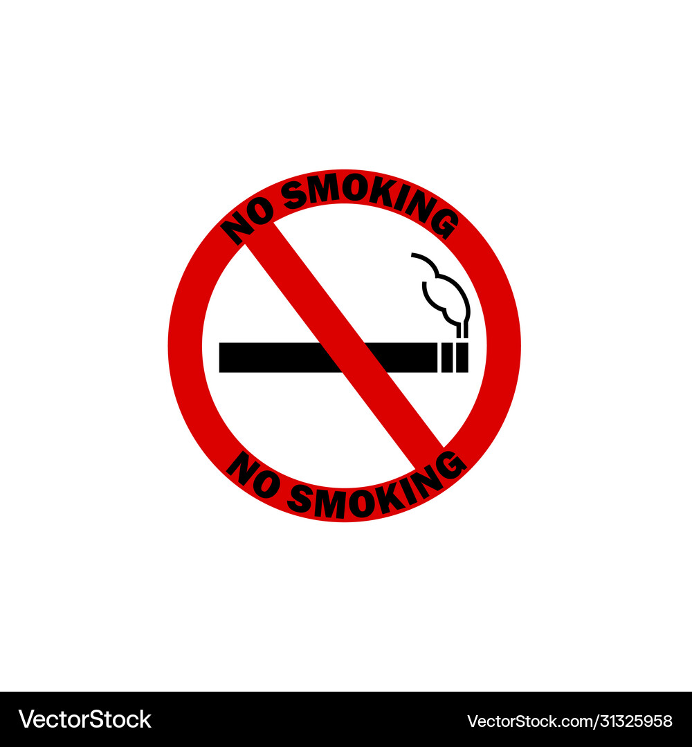 No smoking allowed sign flat icon in red circle Vector Image