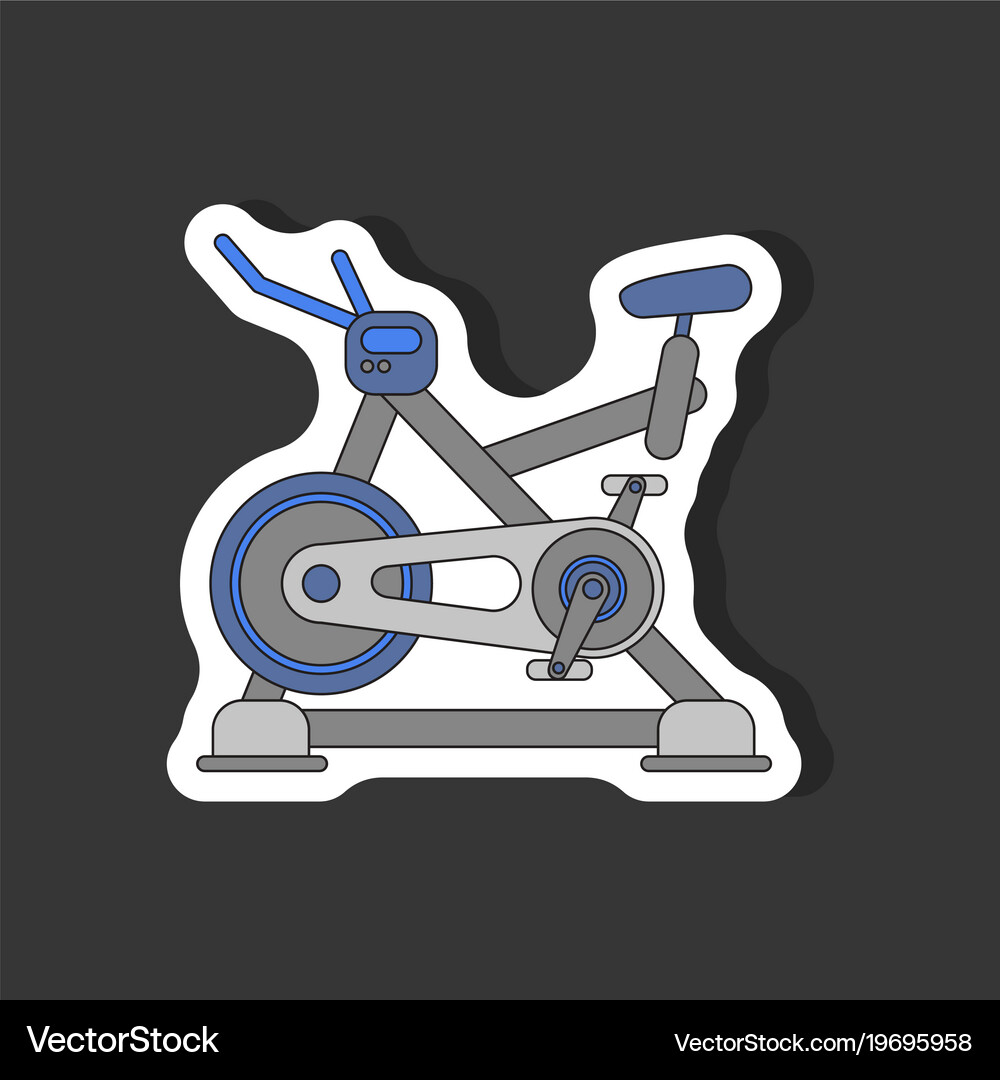 Paper sticker on stylish background bicycle Vector Image