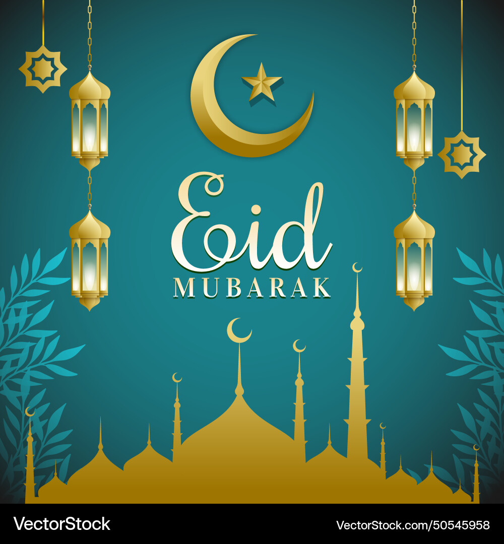 Ramzan mubarak with islamic structure mosque and Vector Image