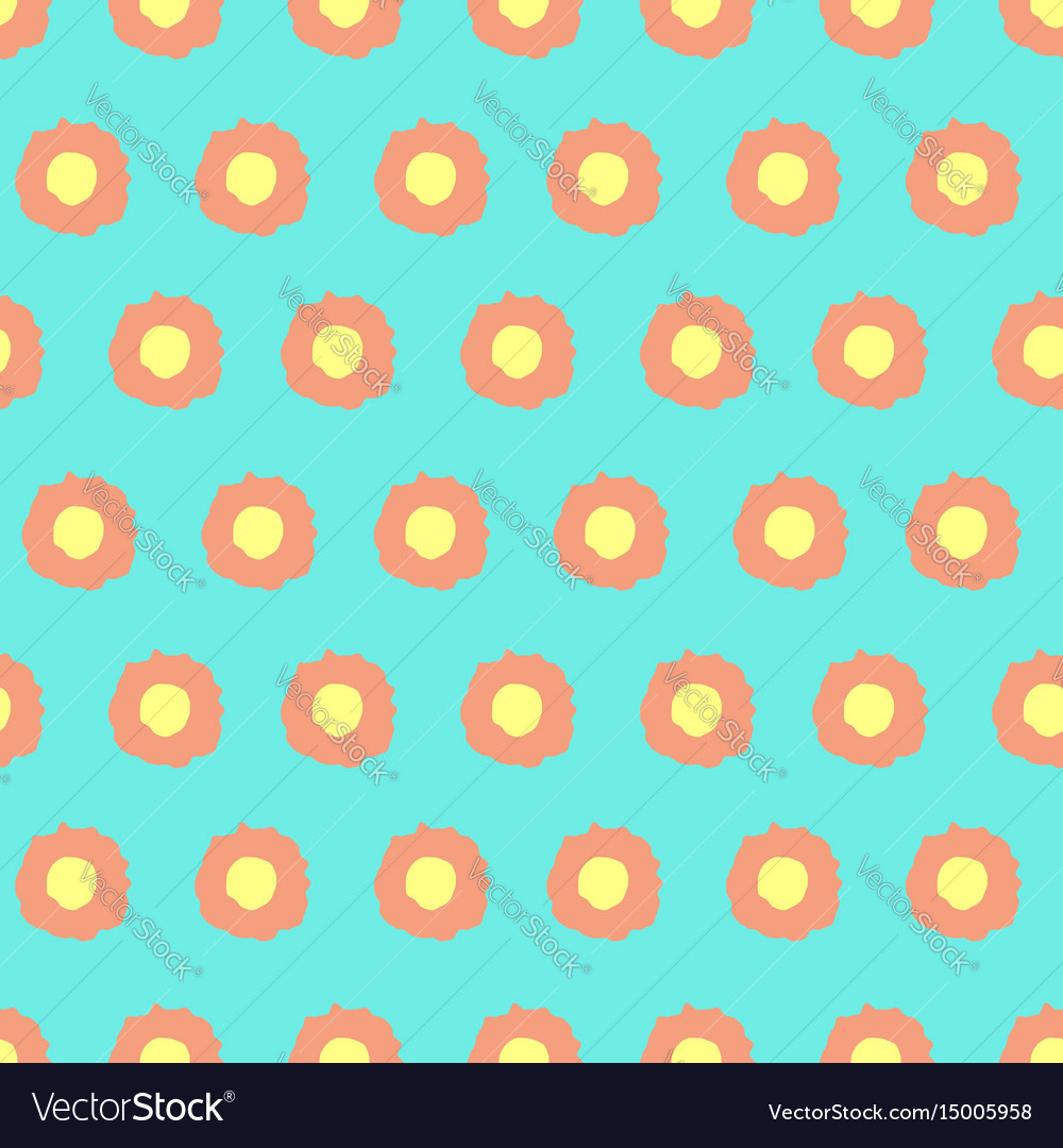 Simple floral pattern with rounded elements Vector Image