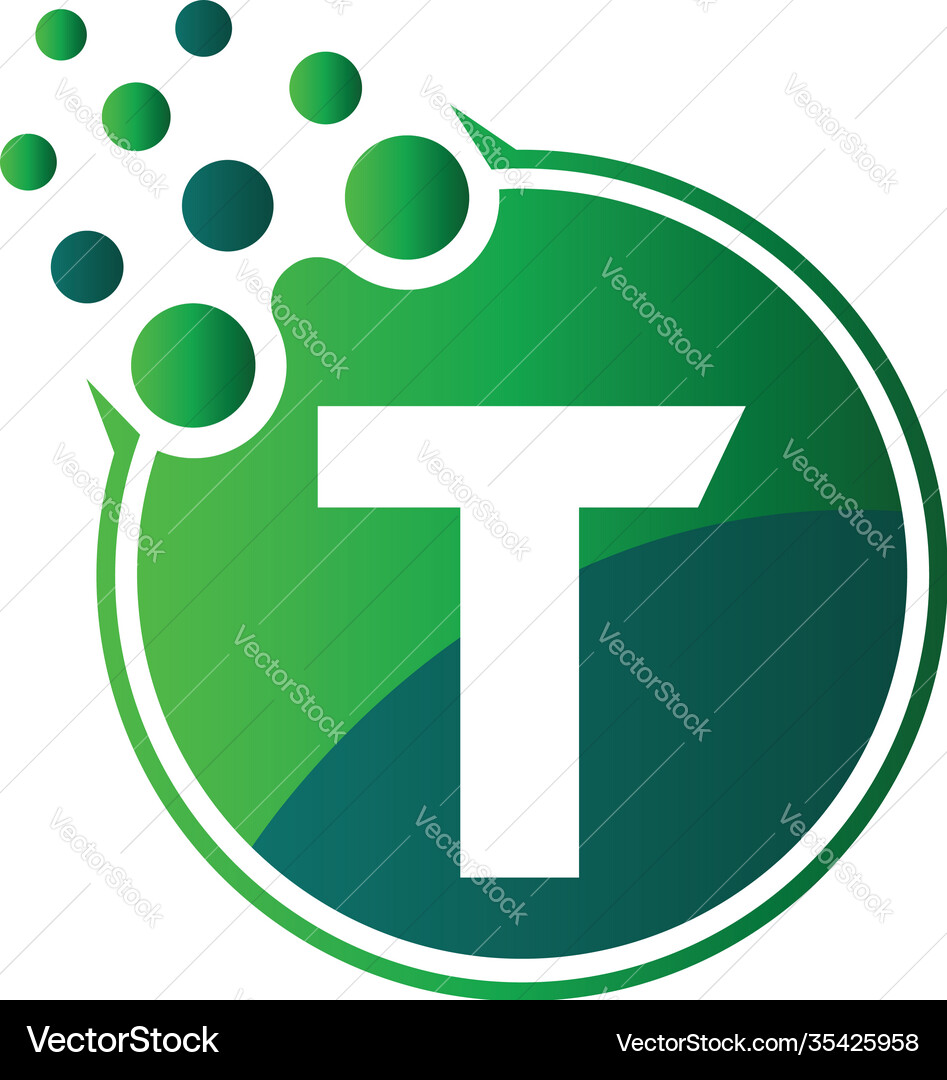 T alphabet modern lab logo design concept Vector Image