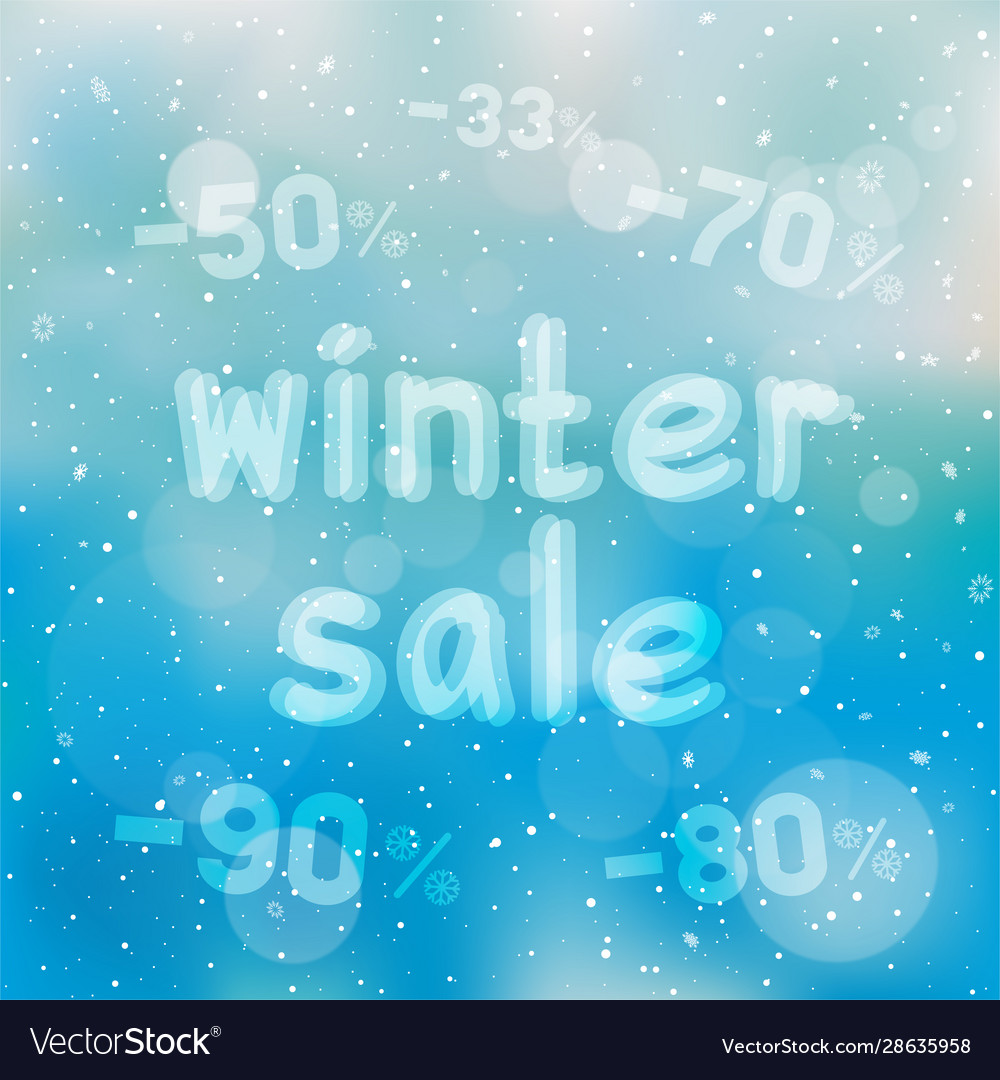 Winter sale discounts and snow falling Royalty Free Vector