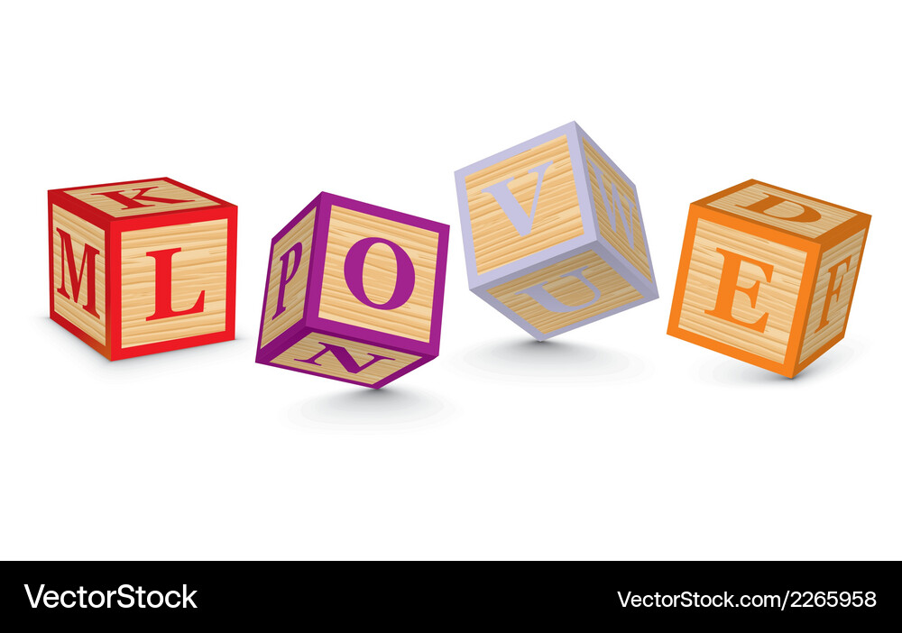 Word love written with alphabet blocks Royalty Free Vector