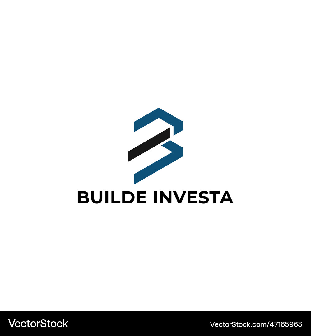 Abstract initial letter bi or ib logo in blue Vector Image