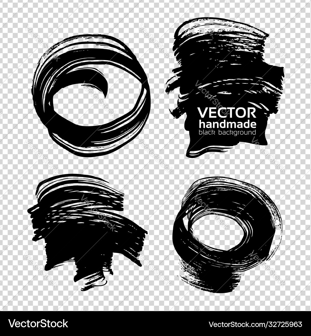 Abstract textured black ink strokes on imitation Vector Image