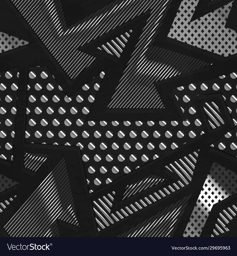 Chrome geometric seamless pattern Royalty Free Vector Image