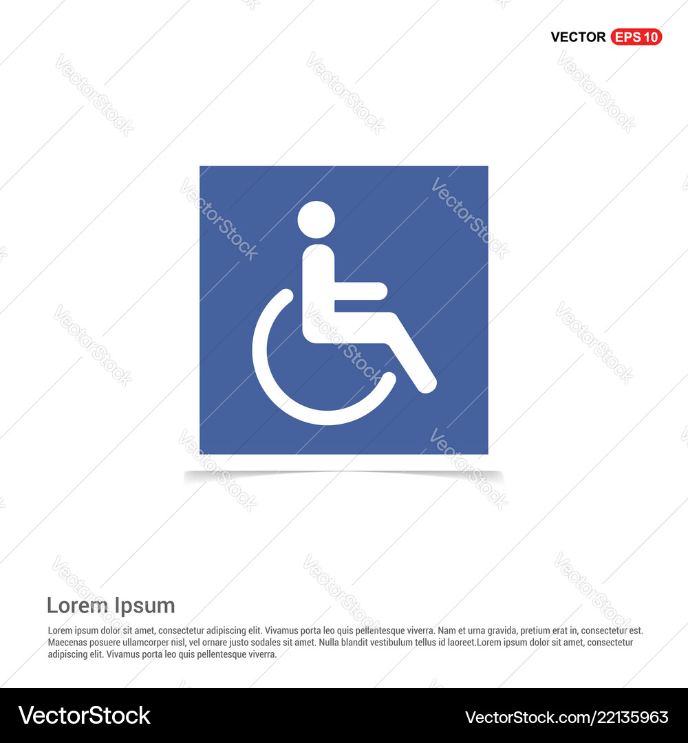 Disabled person icon - blue photo frame Royalty Free Vector