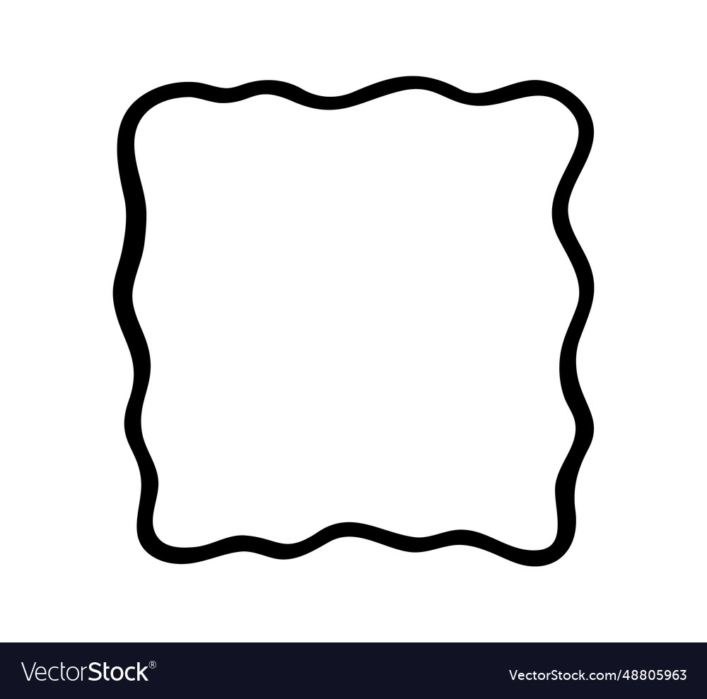 Doodle wave curve edge frame hand drawn wavy Vector Image