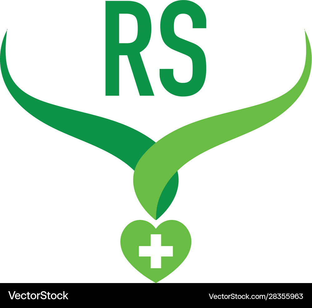 Initial letter rs creative health green logo Vector Image
