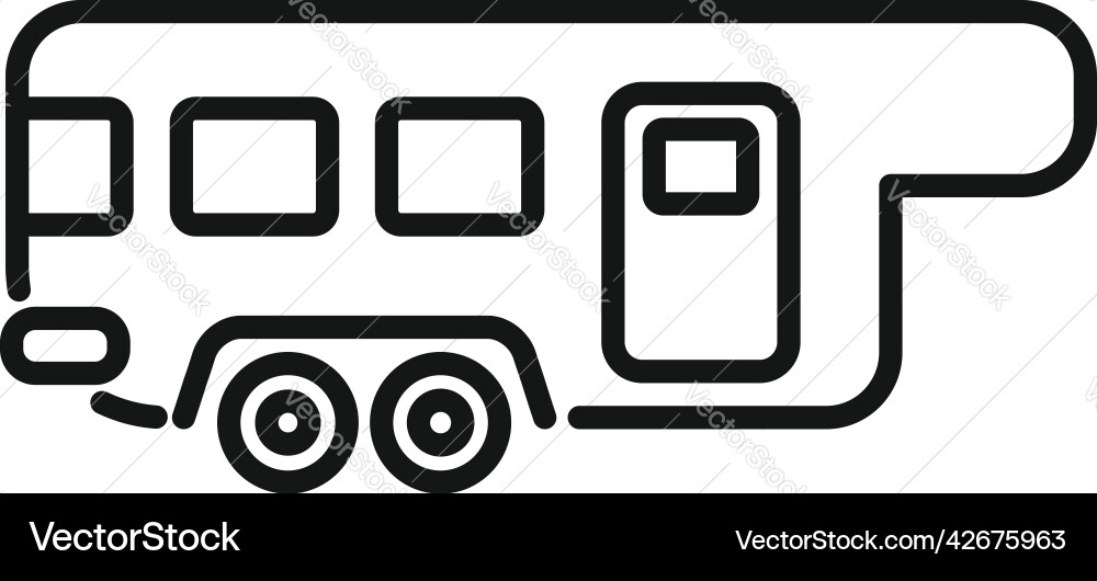 Motorhome icon outline camper caravan Royalty Free Vector