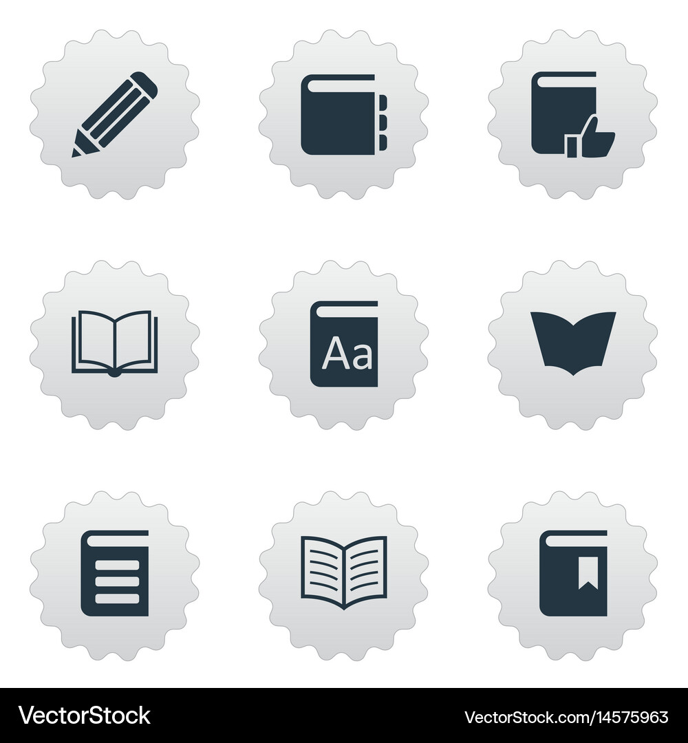 Set of simple reading icons Royalty Free Vector Image