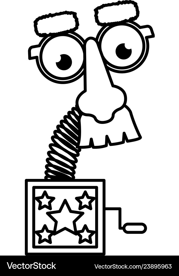 Surprise box with happy fool face Royalty Free Vector Image