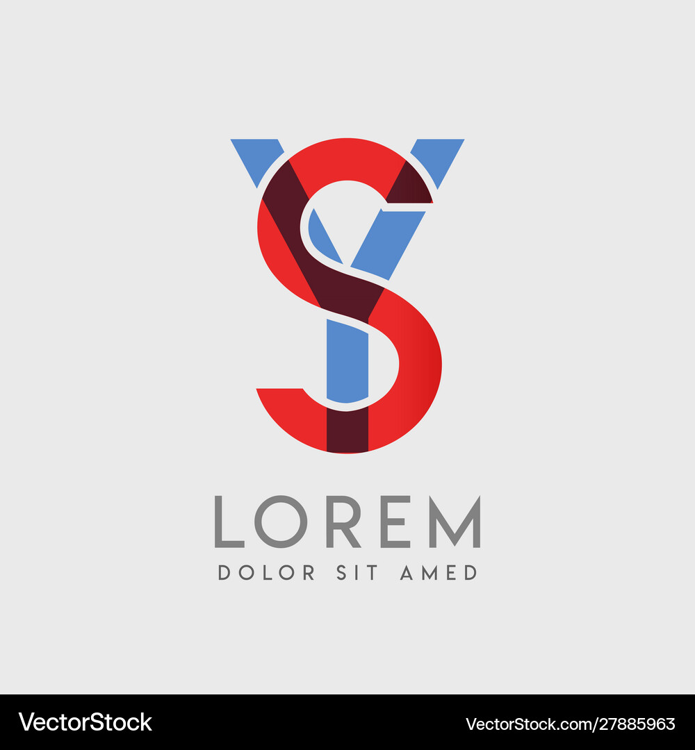 Sy logo letters with blue and red gradation Vector Image