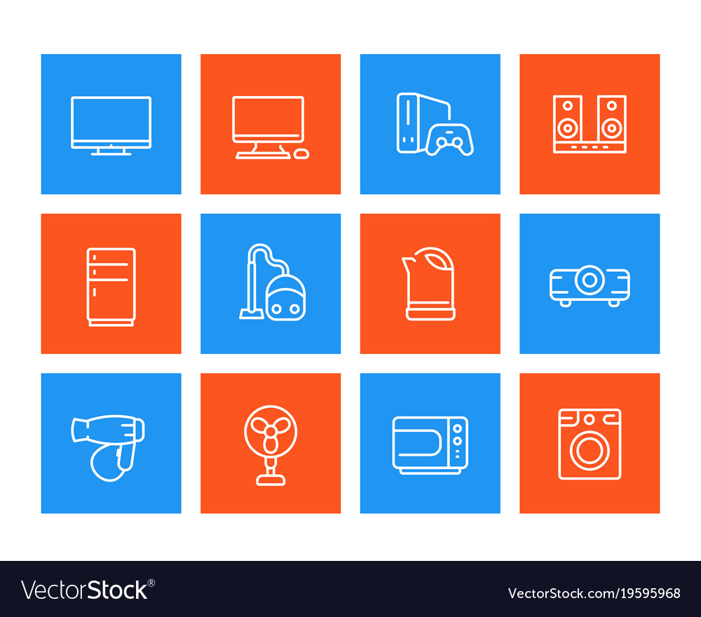 Appliances icons consumer electronics Royalty Free Vector