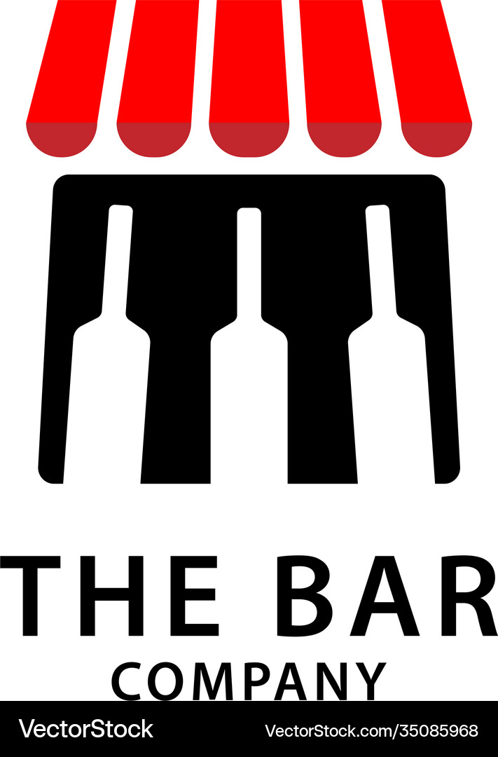 Bar logo design wine drink and store icon Vector Image