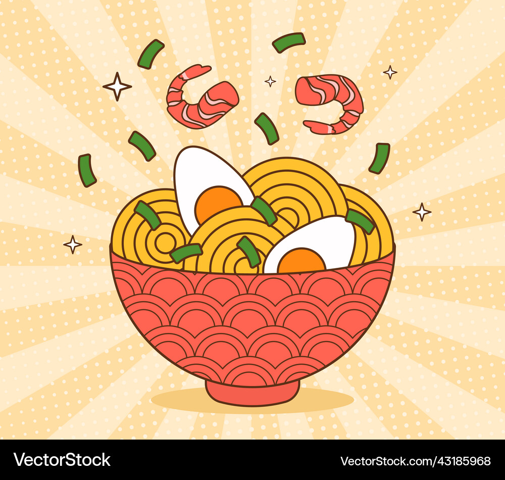 Bowl of ramen Royalty Free Vector Image - VectorStock