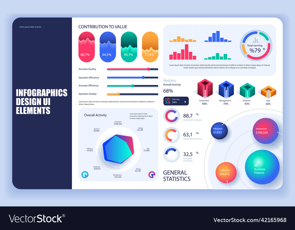 Bundle infographic elements data visualization Vector Image