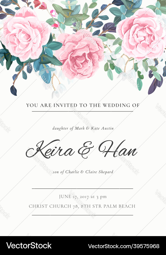 Classic design of a wedding invitation Royalty Free Vector
