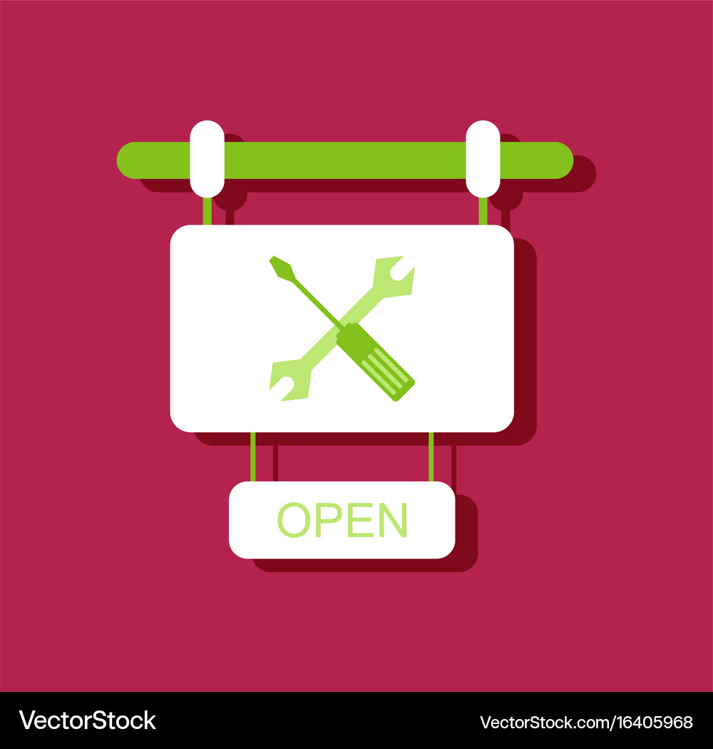 Flat icon design collection service station sign Vector Image