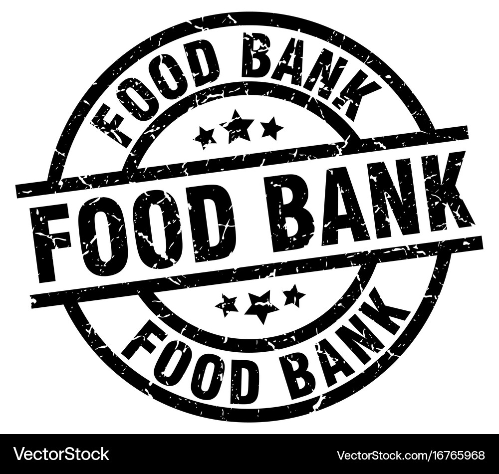 Food bank round grunge black stamp Royalty Free Vector Image