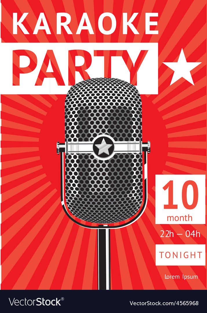 Karaoke poster Royalty Free Vector Image - VectorStock Karaoke poster Royalty Free Vector Image - VectorStock