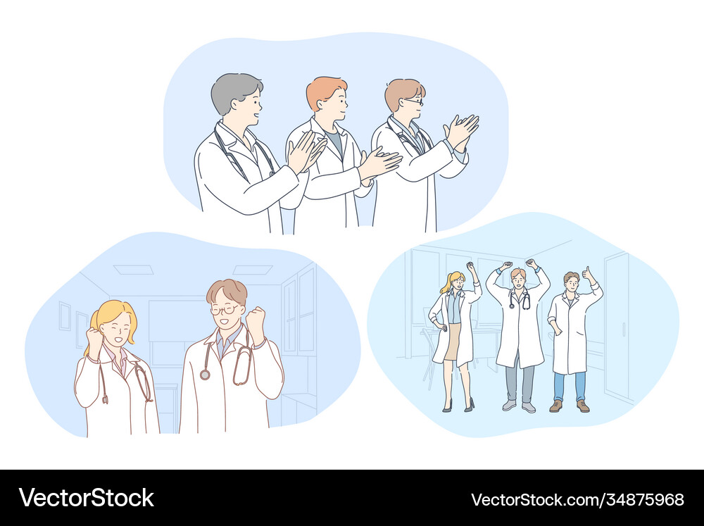 Medicine doctors success teamwork achievement Vector Image