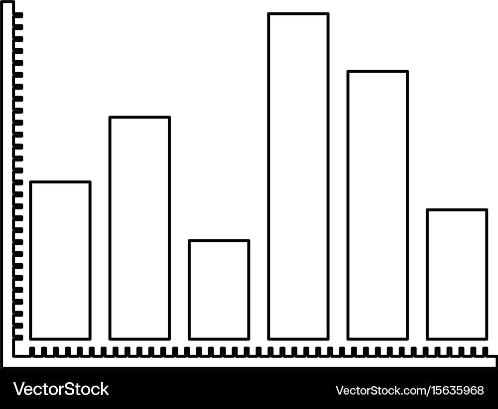Monochrome silhouette of statistical graphs thick Vector Image