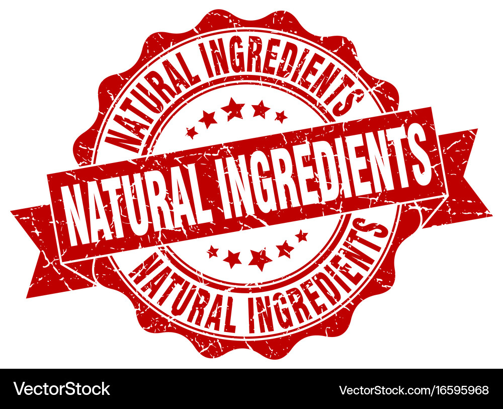 Natural ingredients stamp sign seal Royalty Free Vector