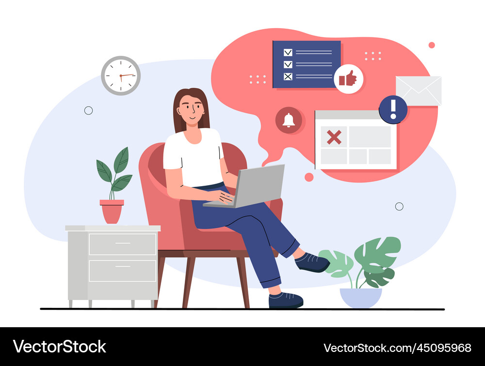 Person sitting with laptop Royalty Free Vector Image