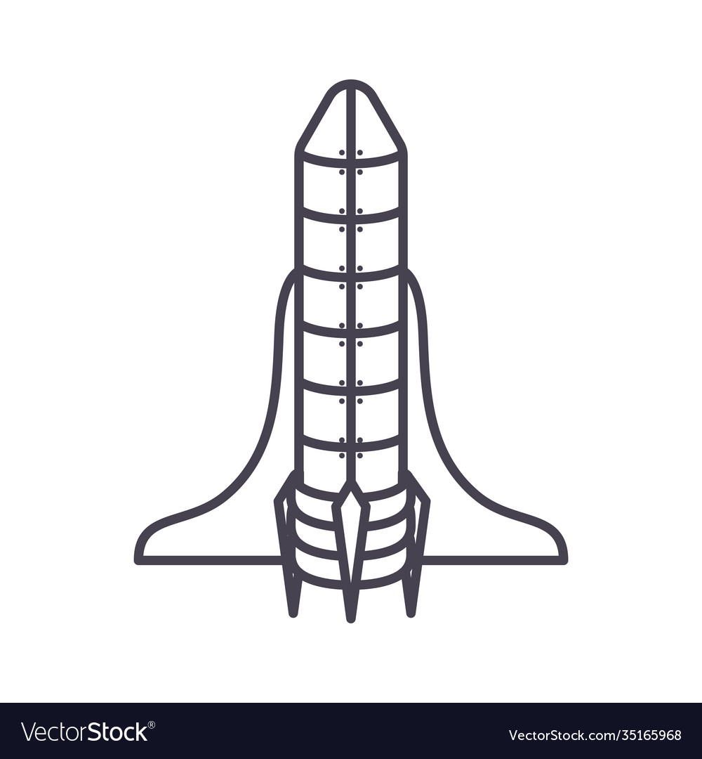 Rocket icon in a white background Royalty Free Vector Image
