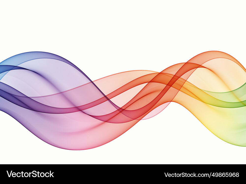 Transparent wavy lines in rainbow colors abstract Vector Image