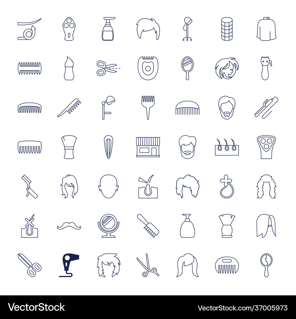 49 hair icons Royalty Free Vector Image - VectorStock