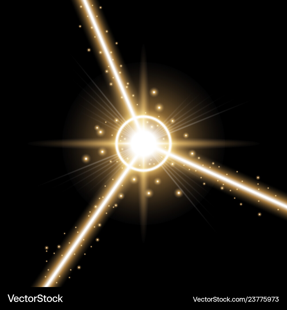 Abstract laser beams golden color Royalty Free Vector Image