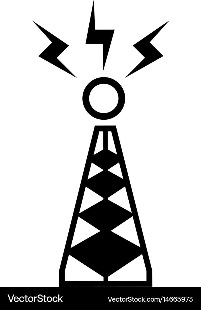 Antenna trasmission communication station Vector Image