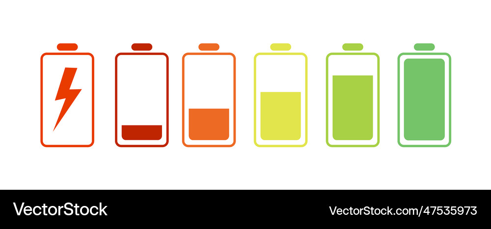 Battery with different level of charge car Vector Image