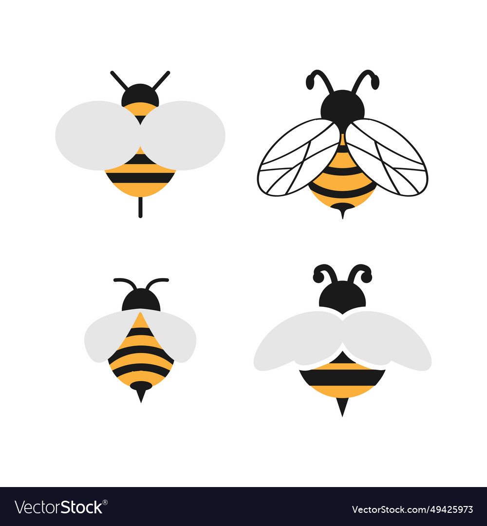 Bee icon clipart design template isolated Vector Image Bee icon clipart design template isolated Vector Image
