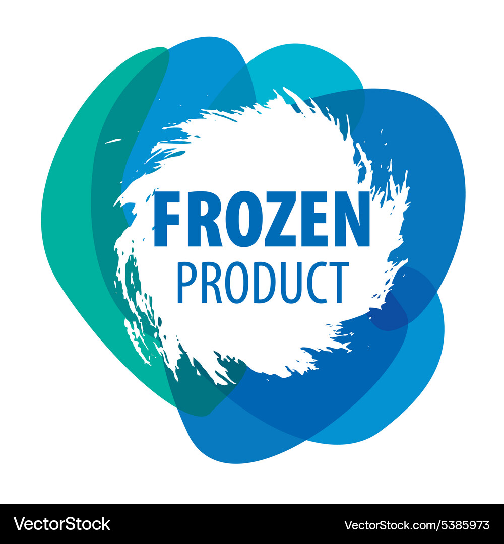 Blue logo for frozen products Royalty Free Vector Image