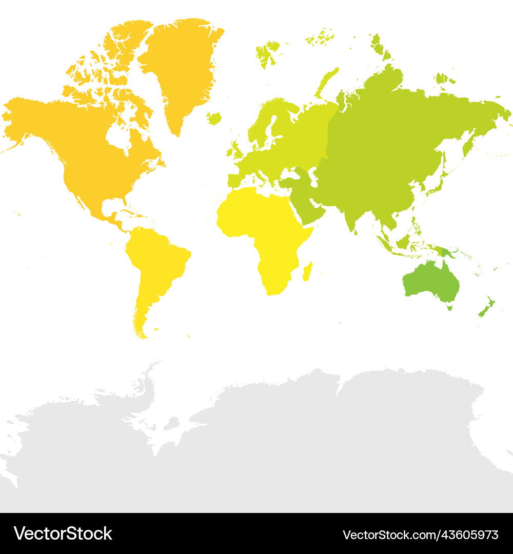 Colorful political map world continents Royalty Free Vector