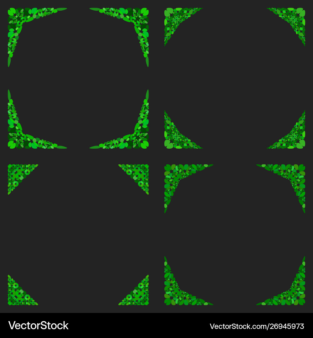 Curved stone mosaic page border design set Vector Image