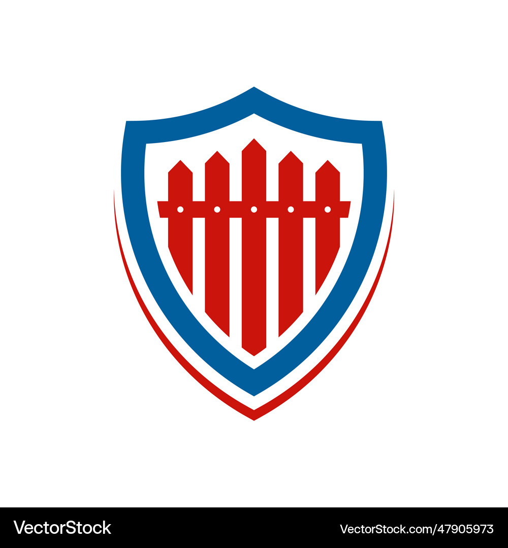 Fence and shield logo design Royalty Free Vector Image