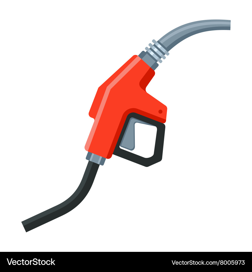 Gas station gun icon flat style Royalty Free Vector Image