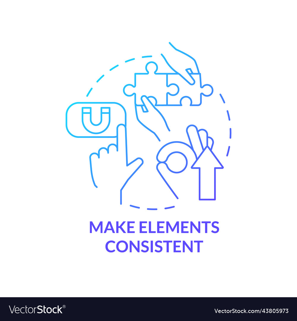 Make elements consistent blue gradient concept Vector Image Make elements consistent blue gradient concept Vector Image