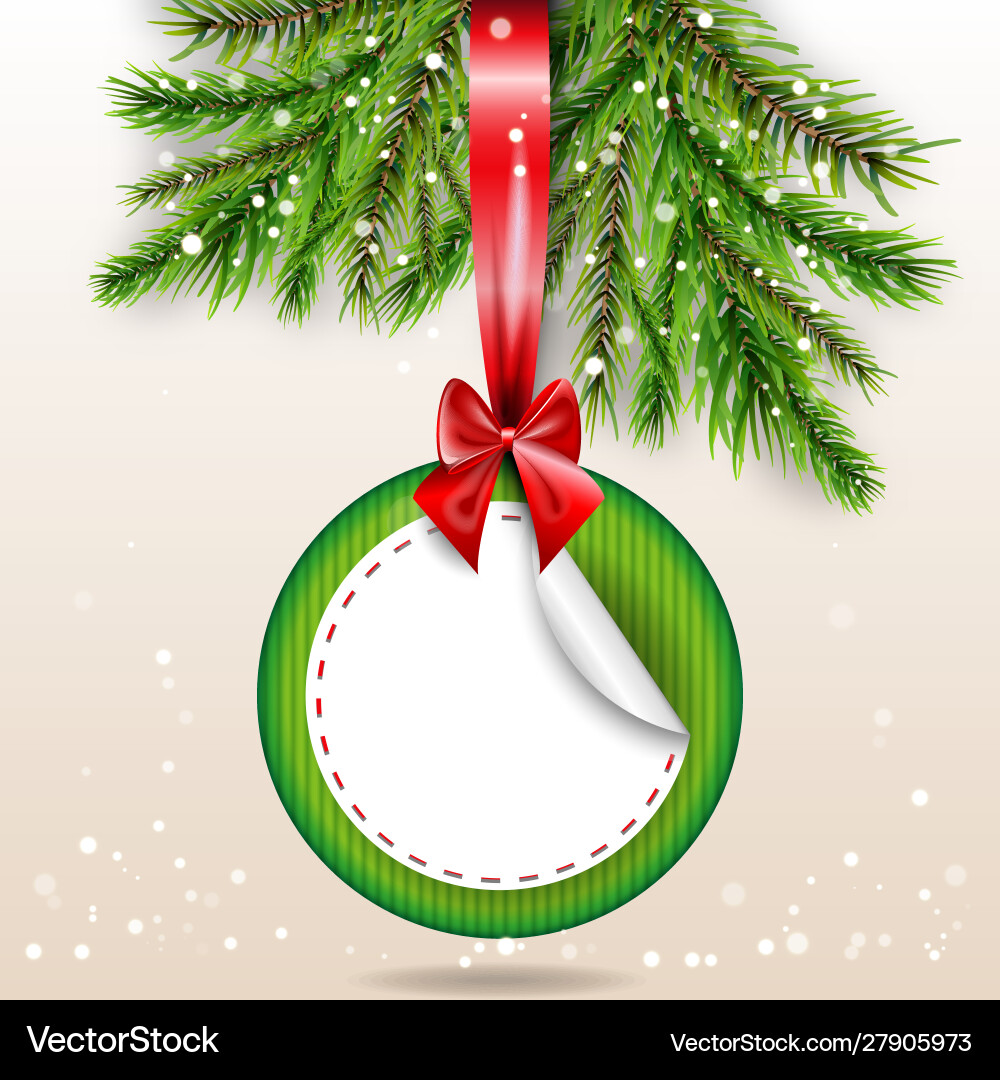Minimal merry christmas paper card Royalty Free Vector Image